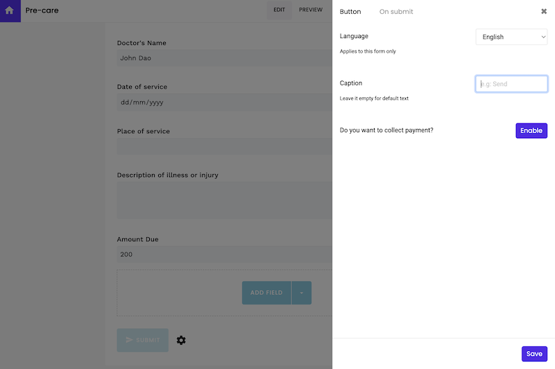 Patient Payment Form template for Google Forms
